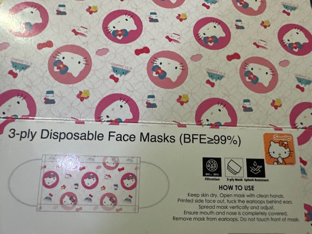 Hello kitty children mask., Health & Nutrition, Face Masks & Face ...