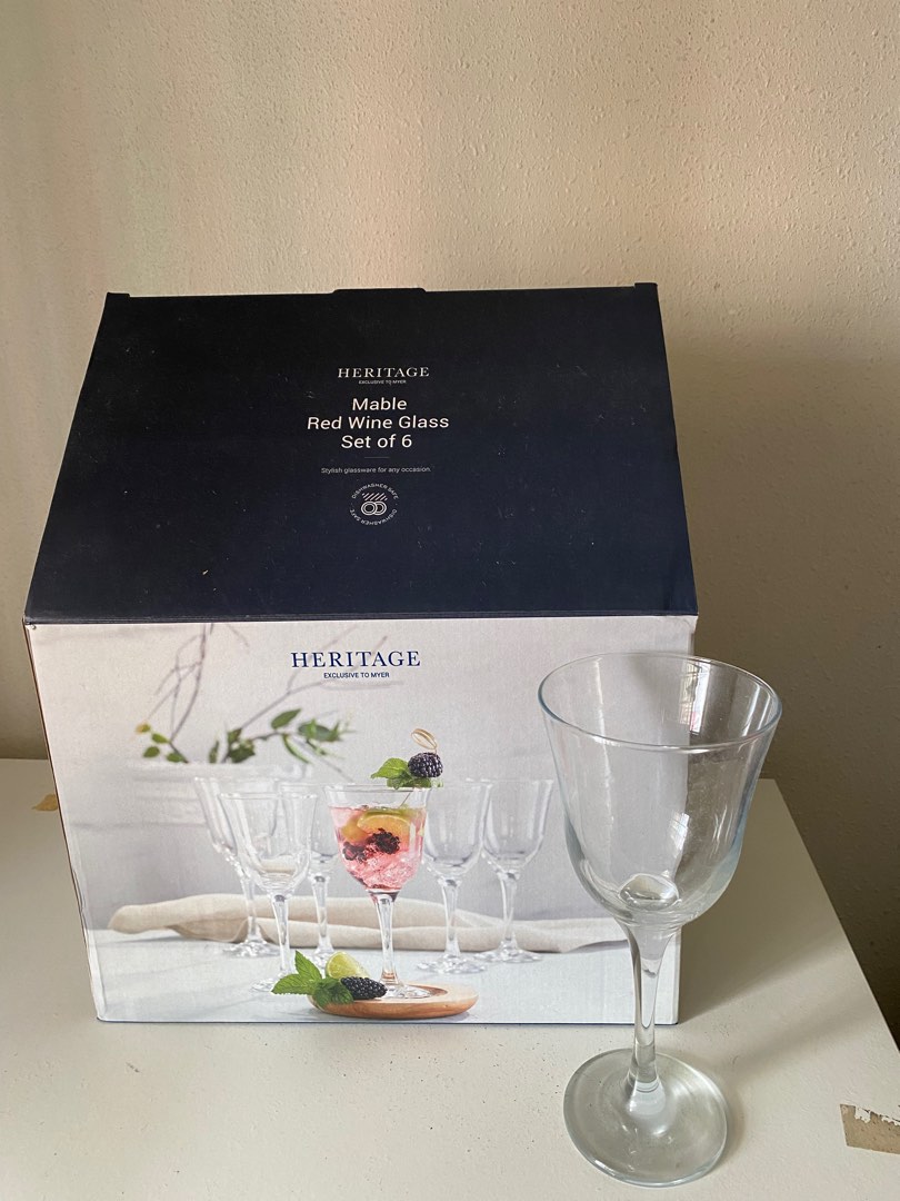 Heritage brand wine glasses, Furniture & Home Living, Kitchenware & Tableware, Other Kitchenware ...