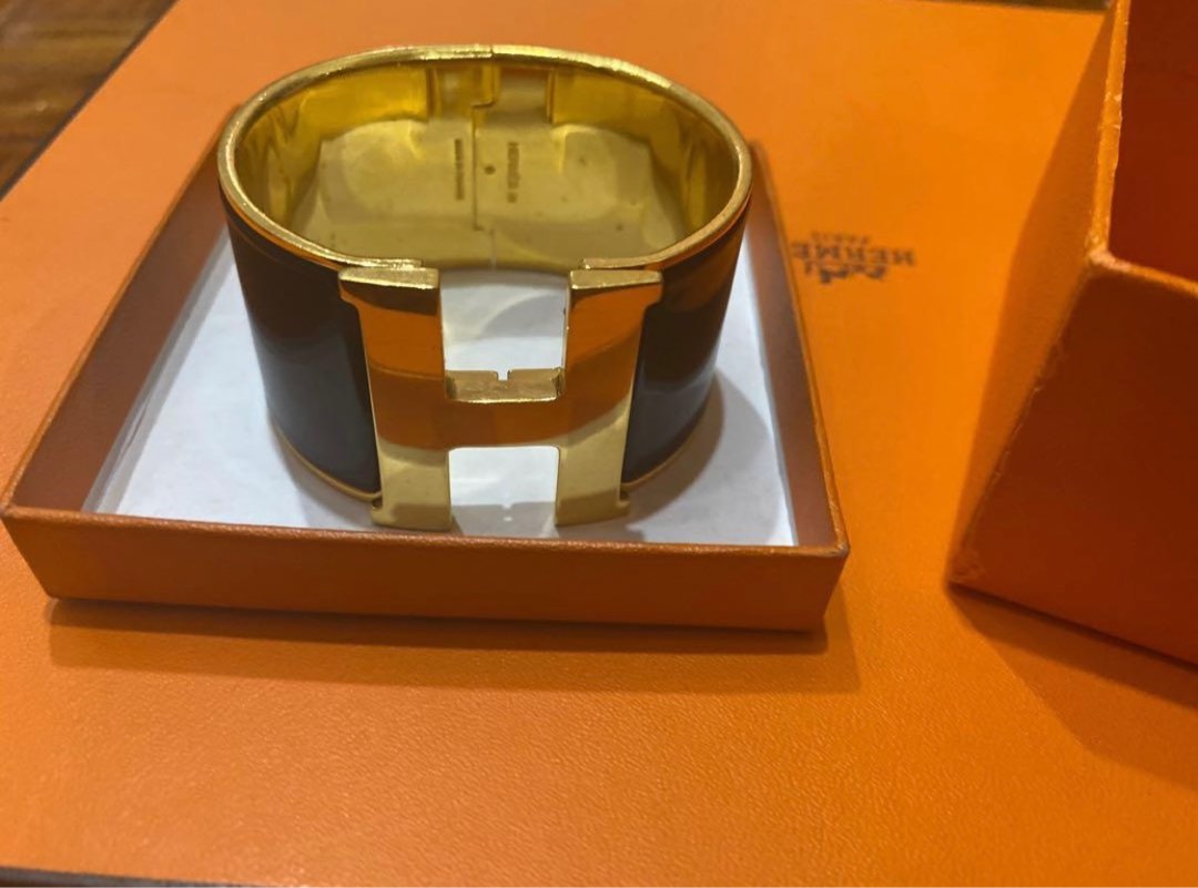 Hermes extra wide clic clac, Women's Fashion, Watches & Accessories ...