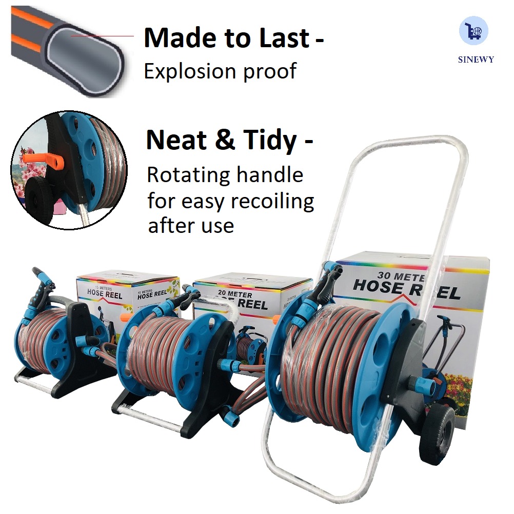 Hose Reel Set (10m to 50m Types), Furniture & Home Living, Gardening ...
