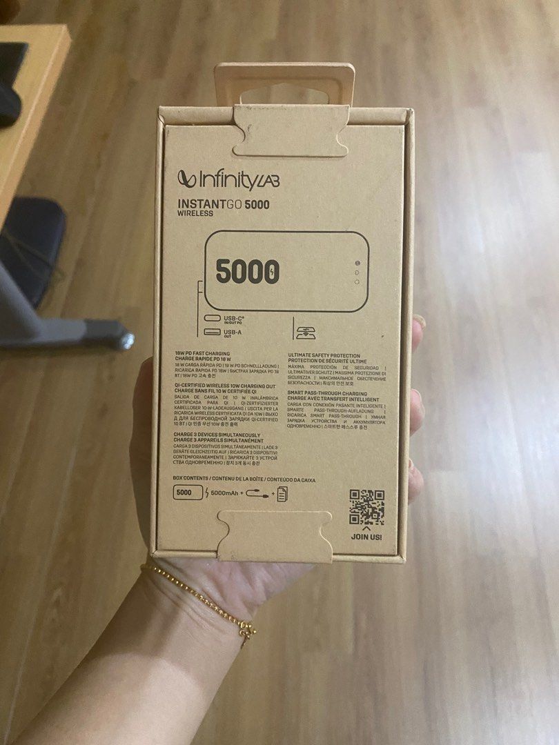 Infinitylab Instant Go 5000 Wireless 18W Fast Charging Power Bank ...