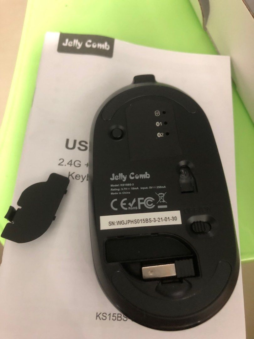 Jelly Comb Wireless Keyboard and Mouse, Full Size Ultra Slim 2.4GHz ...