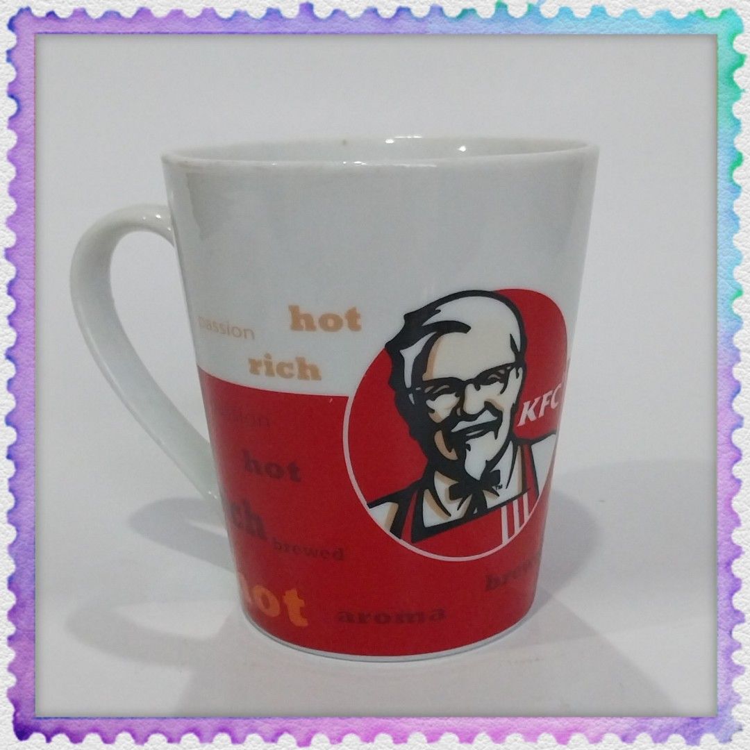 KFC ceramic mug cup hot cold drink holder red, Furniture & Home Living ...