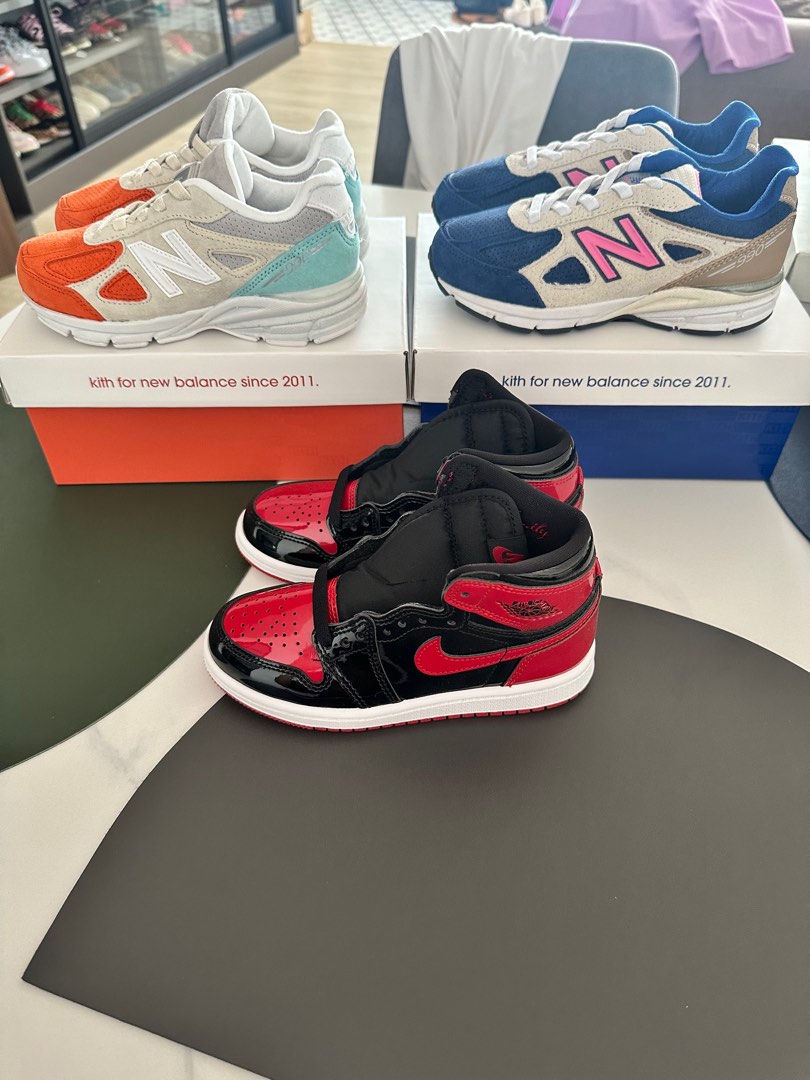 Kids Nike New Balance kith Jordan 1 patent bred, Babies & Kids, Babies ...