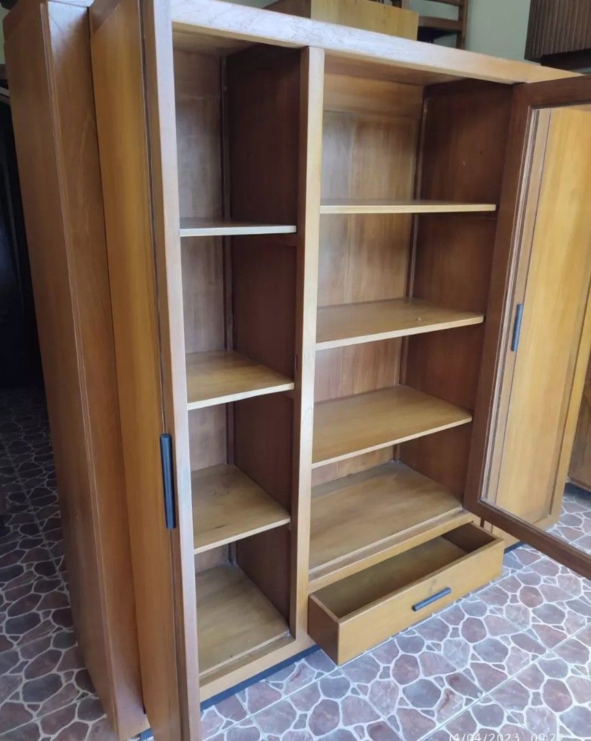 Lemari Buku Display Kain Art Deco Original Vintage Antik Kayu Jati Tua ...