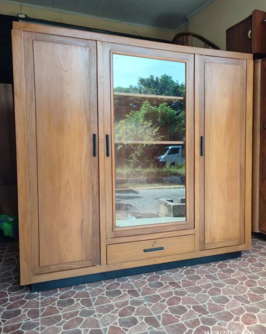 Lemari Buku Display Kain Art Deco Original Vintage Antik Kayu Jati Tua ...