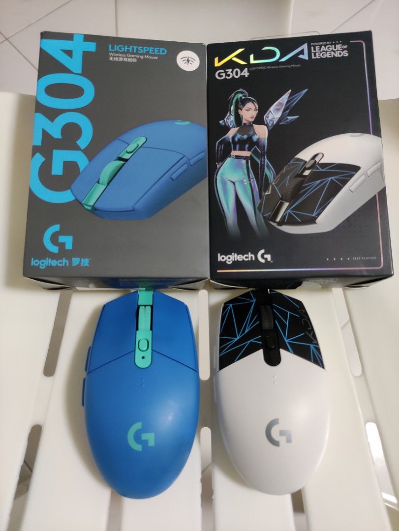 Like New Box Set Logitech G304 Lightspeed USB Wireless Gaming Mouse KDA LOL League of Legends ...