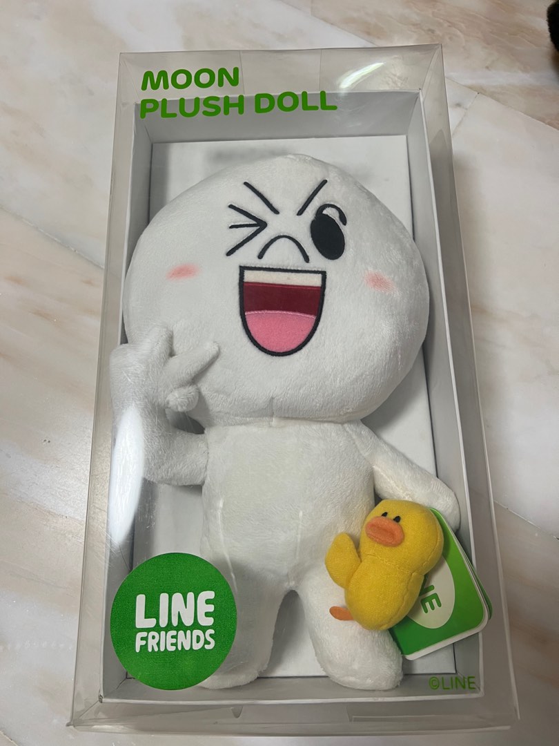 Line Friends Moon Plush Doll, Hobbies & Toys, Toys & Games on Carousell