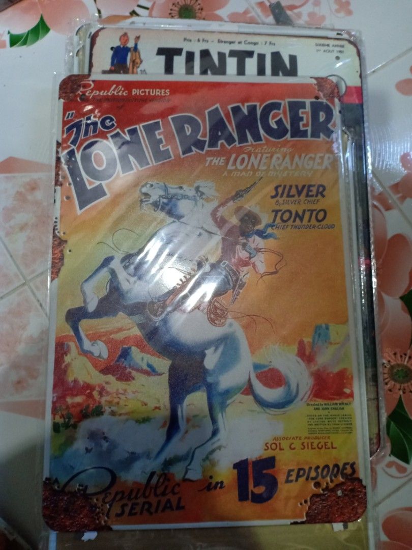 Lone ranger -tin poster, Hobbies & Toys, Collectibles & Memorabilia ...