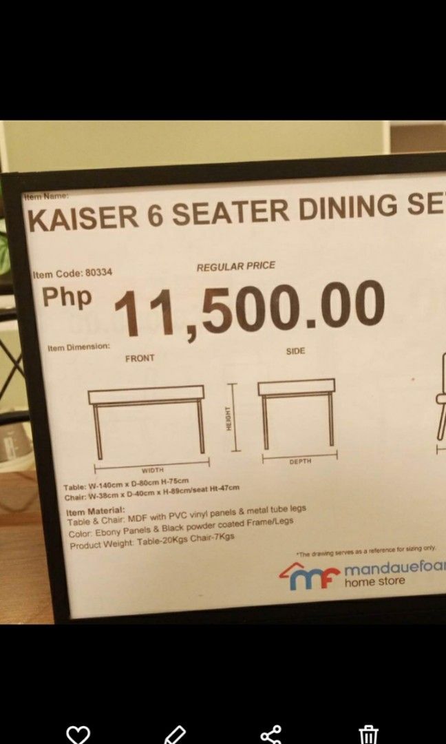 Mandaue 6 seater dining tables, Furniture & Home Living, Furniture ...