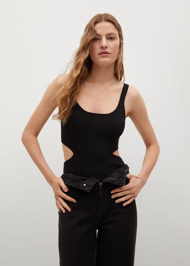 MANGO Bodysuit With Side Slits, Women's Fashion, Tops, Other Tops on ...
