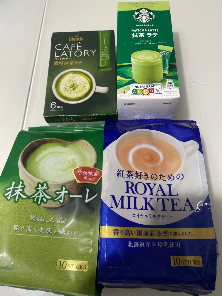 Matcha latte (starbucks) and royal milk tea japan instant drink, Food ...