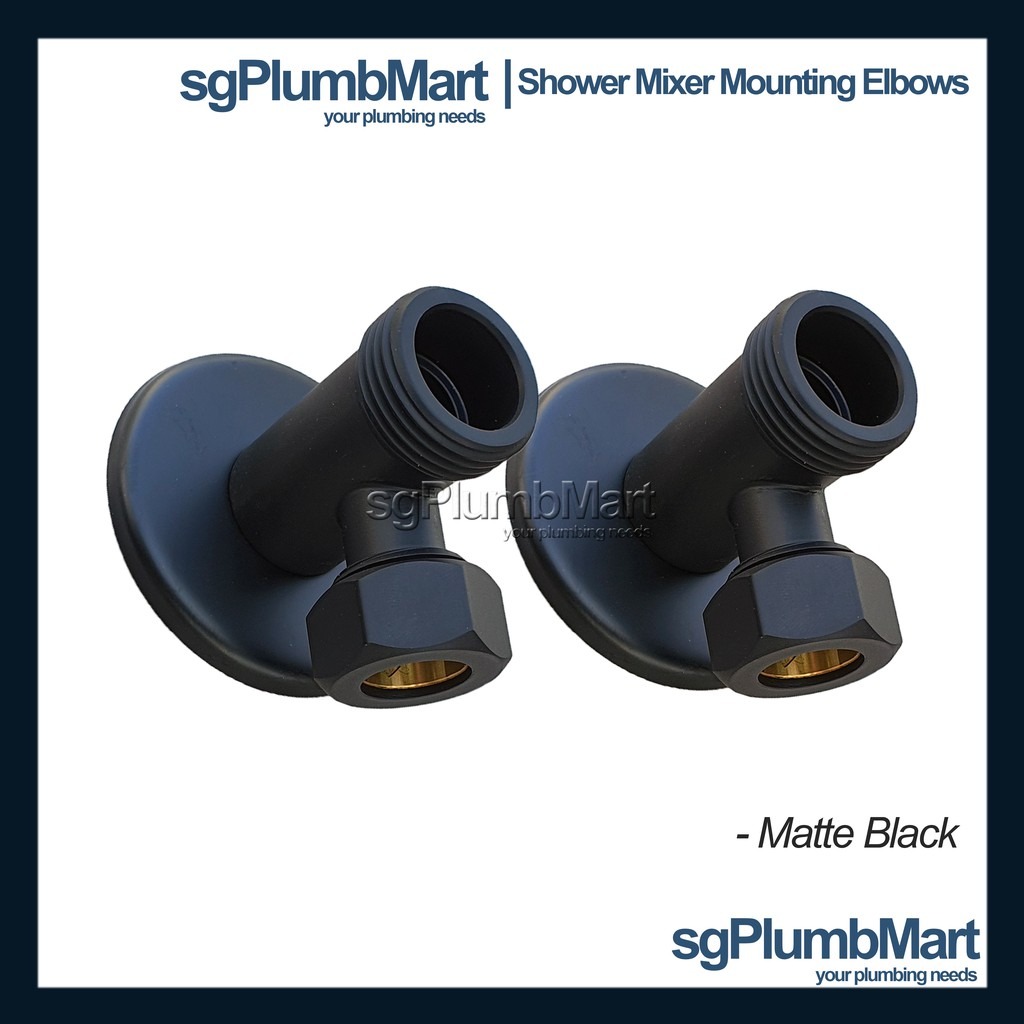 Matte Black Exposed Piping Back Plate Mounting Elbow Wall Plate Elbow ...