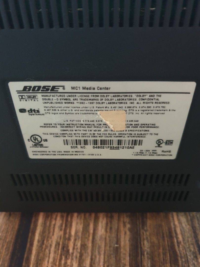 BOSE MC1 MEDIA CENTER DISPLAY AND AV PROCESSOR POWER Lifestyle V10 V20 V30 RECEIVERS, TV & Home ...