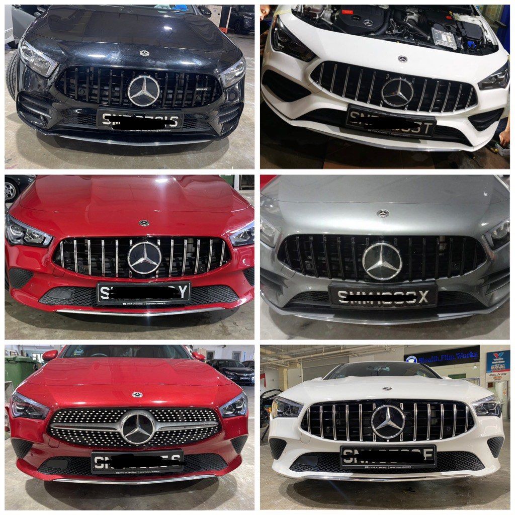 Mercedes Benz GT panamericana chrome black grill amg grill diamond ...