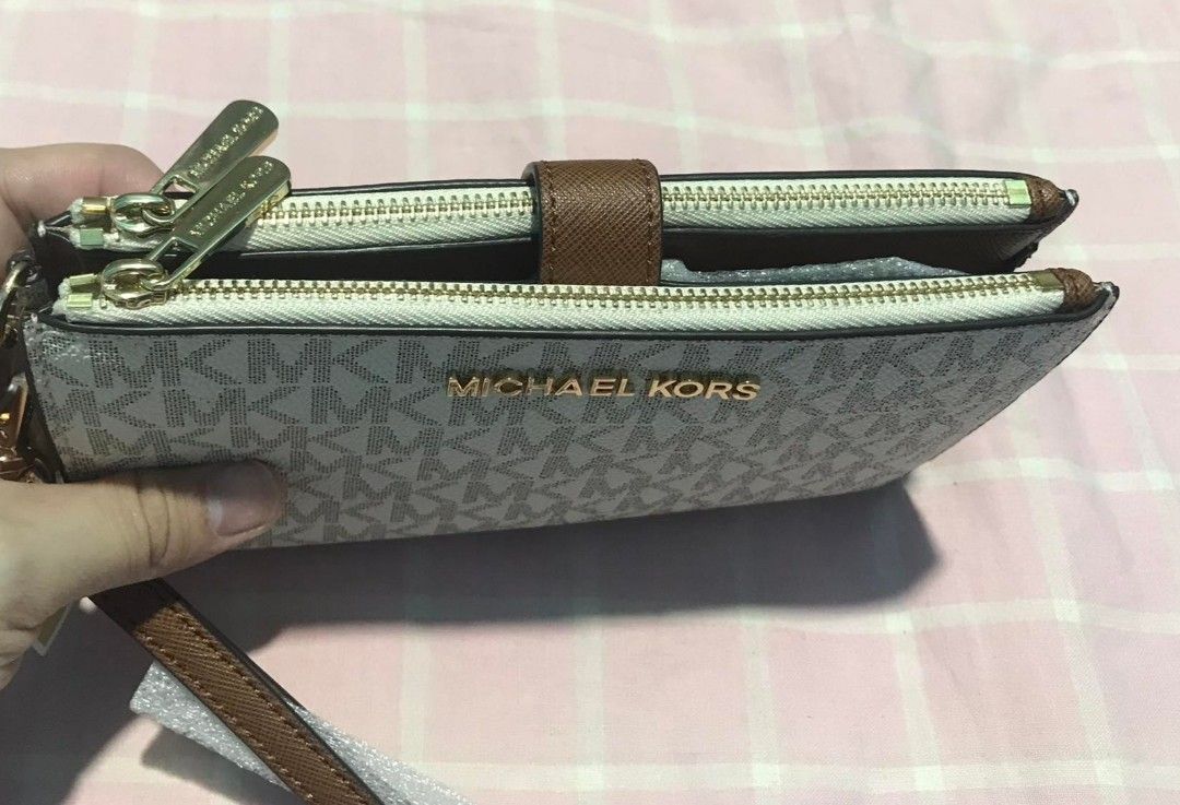 Original Brand New MK Double Zip Wallet, Women's Fashion, Bags ...