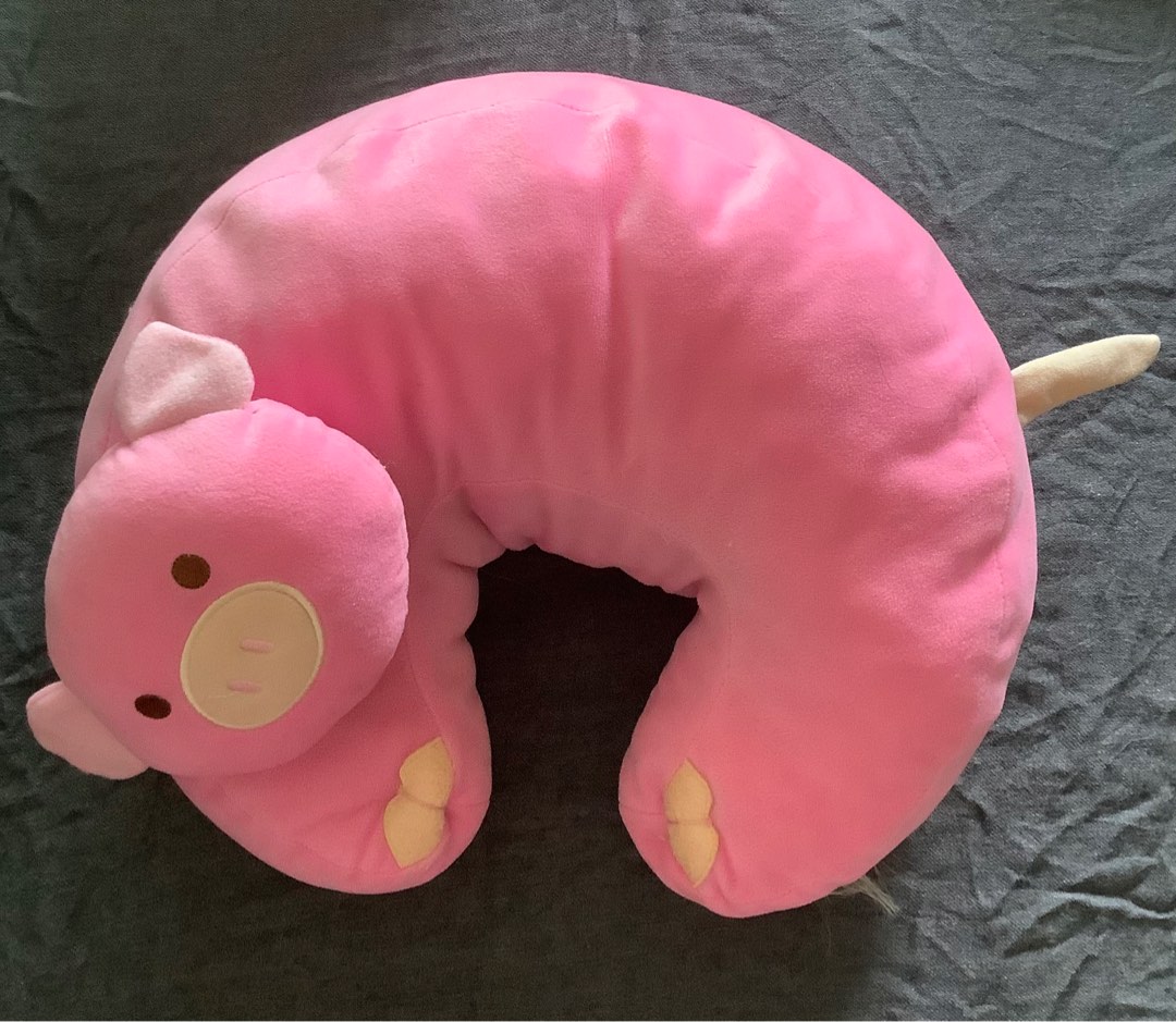 Pink pig Neck Pillow on Carousell