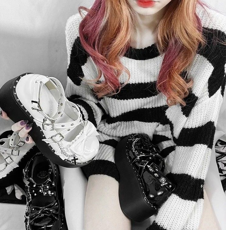 (PO) Gothic Lolita Y2k wedges, Women's Fashion, Footwear, Wedges on ...