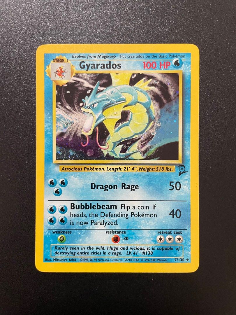 Pokemon TCG Pokemon TCG vintage Gyarados - 7/130 - Holo Base Set 2 ...