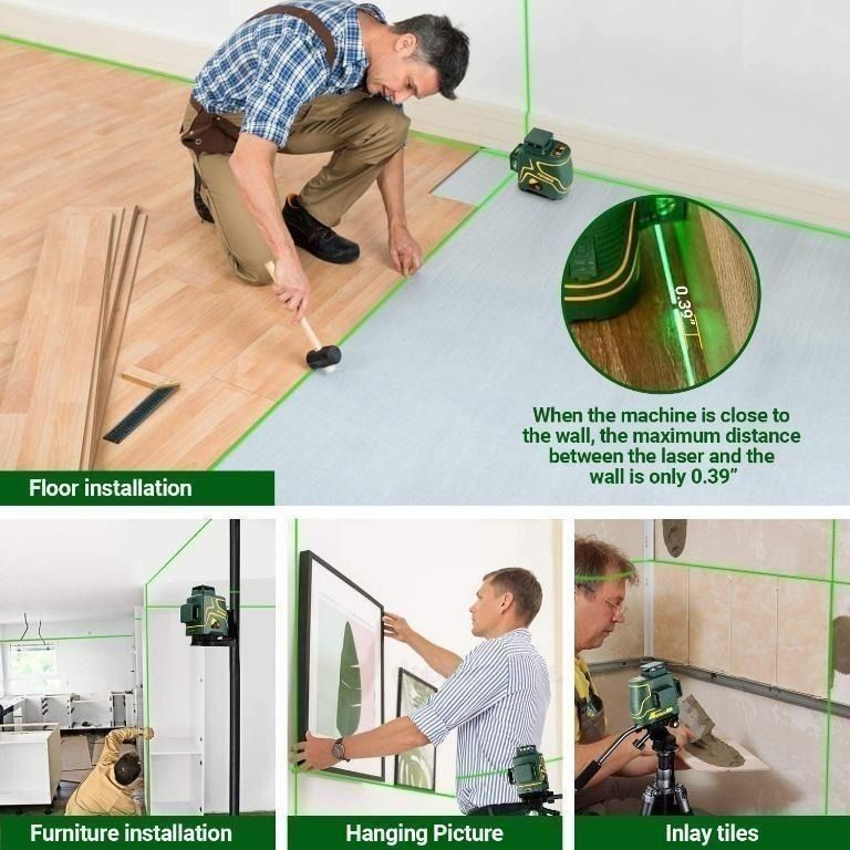 POPOMAN 3D & 3 x 360° Laser Level, Self-Leveling & Pulse Mode, Magnetic ...