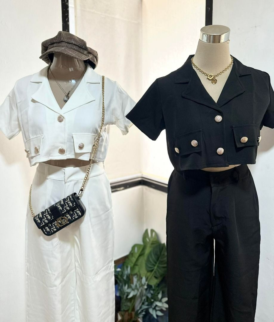 PREMIUM BKK Bangkok semi formal blazer crop top elegant classy trouser ...