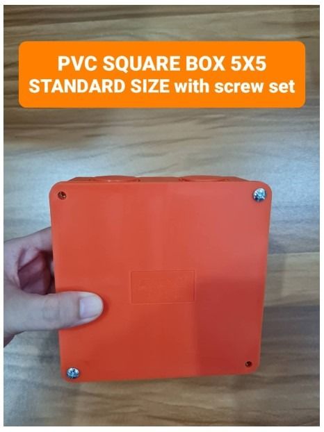PVC Square Box / Electrical Orange Square Box with Cover and Screw ...