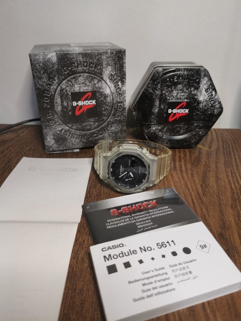 Rarely Worn! Casio G-Shock GA-2100SKE-7A In Full Transparent Bezel And ...