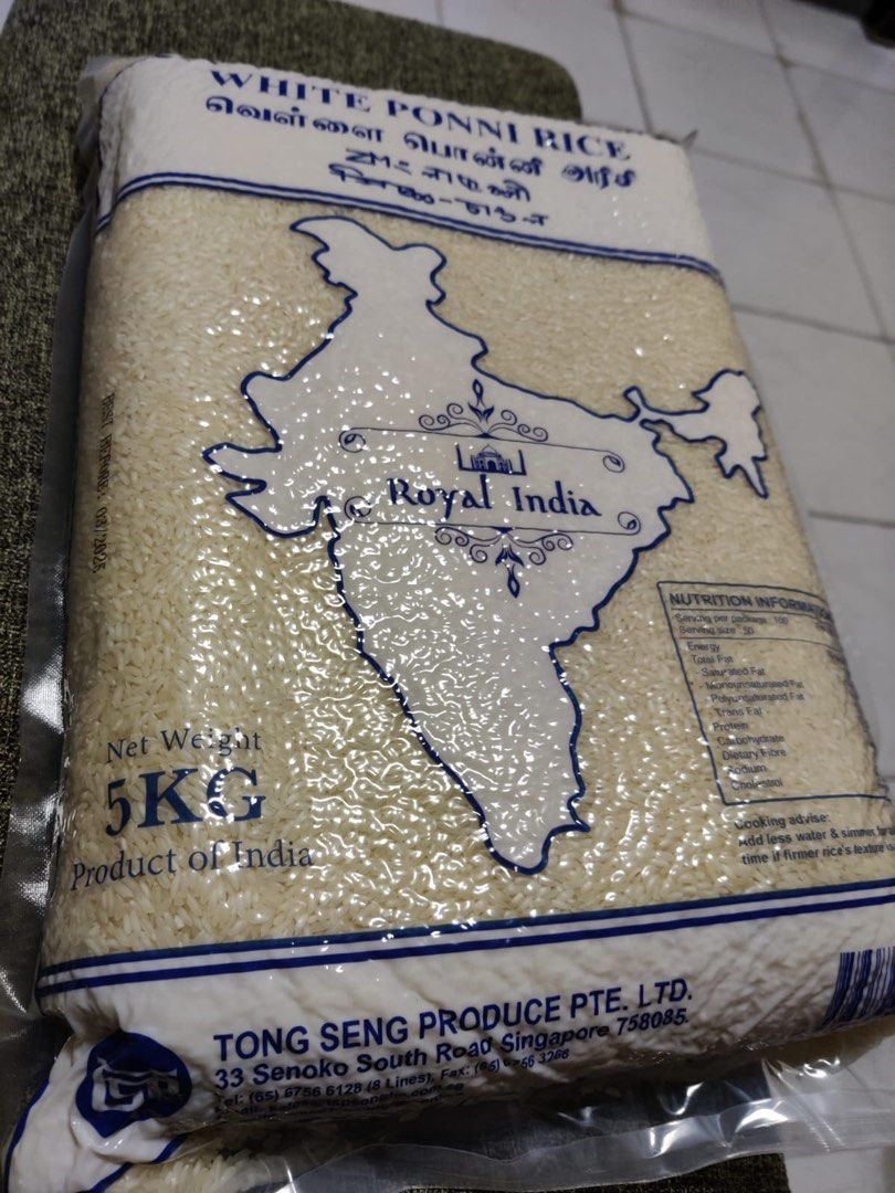 Royal India White Ponni Rice, Food & Drinks, Rice & Noodles on Carousell