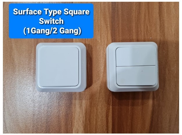 Royu Surface Type Switch 1 Gang / 2 Gang Square Switch Exposed Wall ...