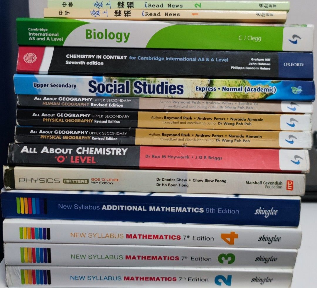 Secondary/JC textbooks (all unannotated, prices in description ...