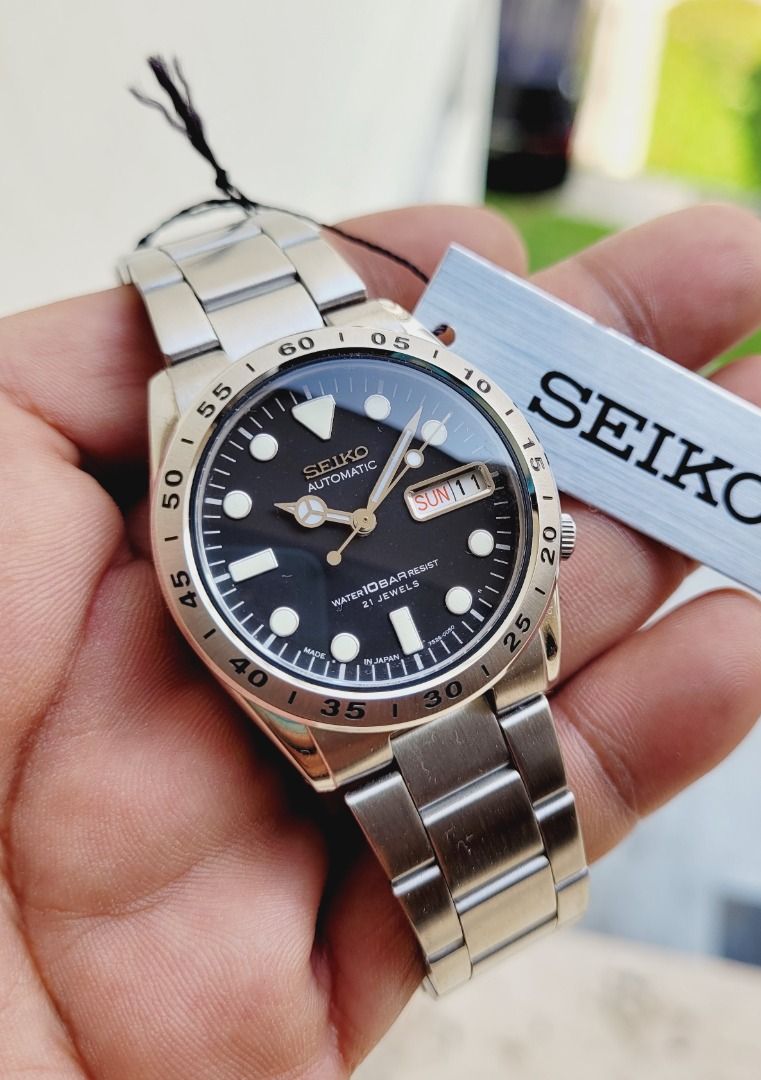 Seiko SNKE01K1 Explorer Black Dial Modded Full Set, Men's Fashion ...