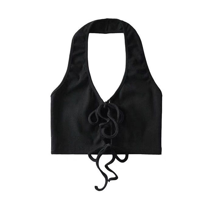 Sexy Two Front String Tie Top, Women's Fashion, Tops, Sleeveless on ...