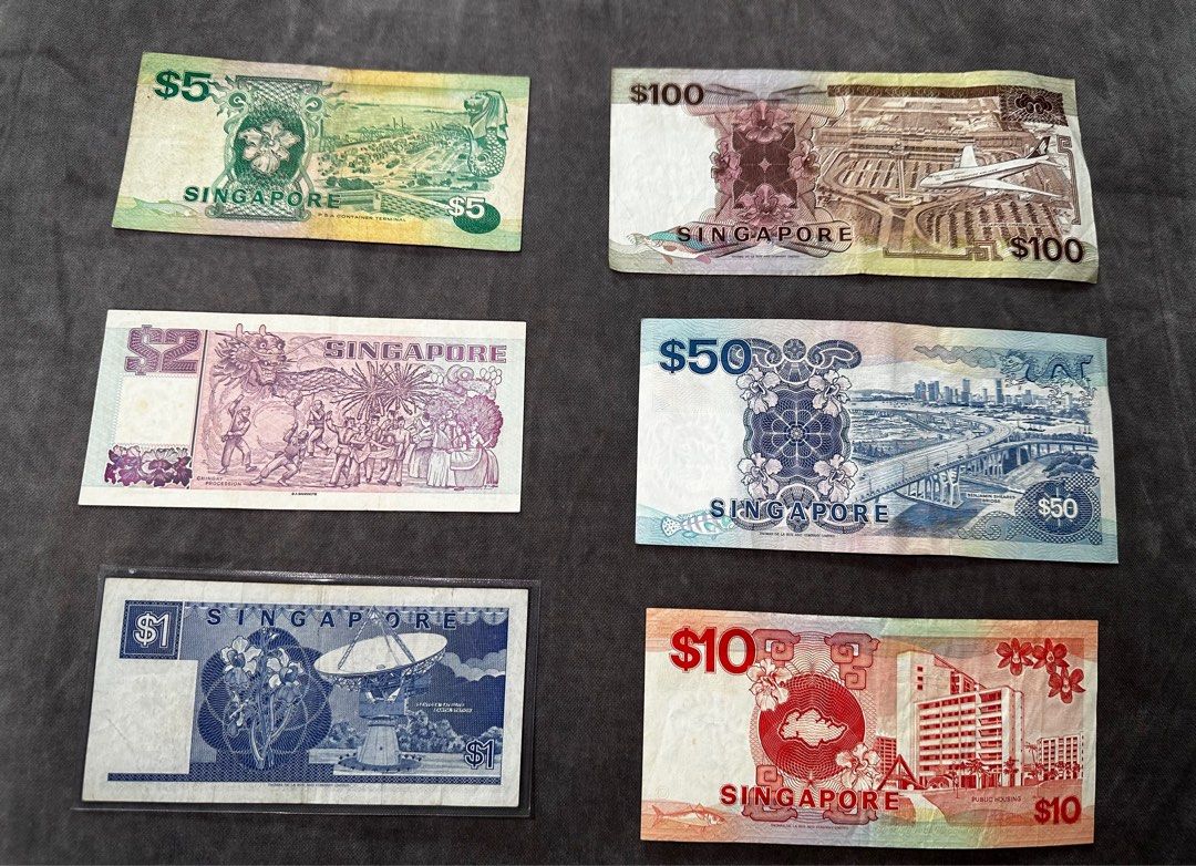 Singapore notes ship series $1, $2, $5, $10, $50, $100, Hobbies & Toys ...