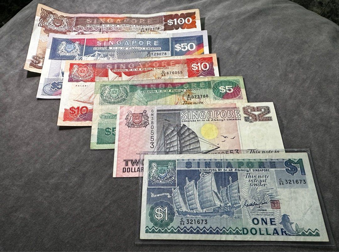 Singapore notes ship series $1, $2, $5, $10, $50, $100, Hobbies & Toys ...