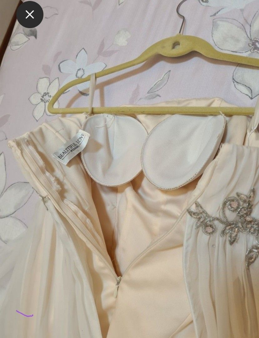 Skin colour evening gown, Women's Fashion, Dresses & Sets, Evening ...