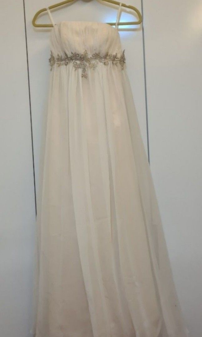 Skin colour evening gown, Women's Fashion, Dresses & Sets, Evening ...