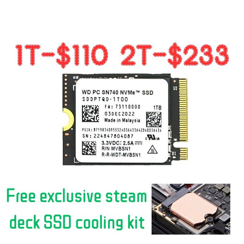 SN740 1T/2T NVME SSD 2230 For Steam Deck, Computers & Tech, Parts ...