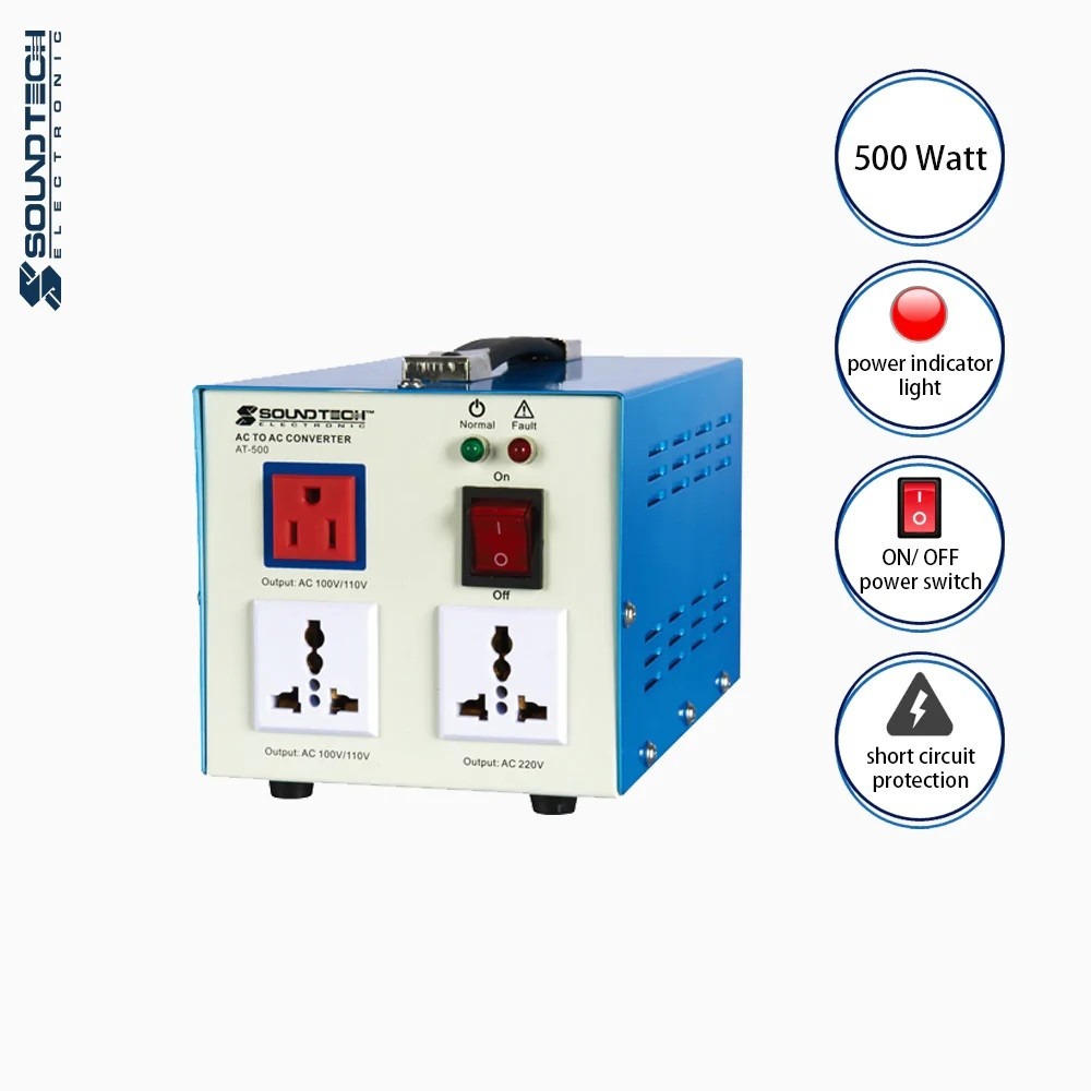 SOUNDTECH AC TO AC STEP UP STEP DOWN CONVERTER 500W AT500, TV & Home ...