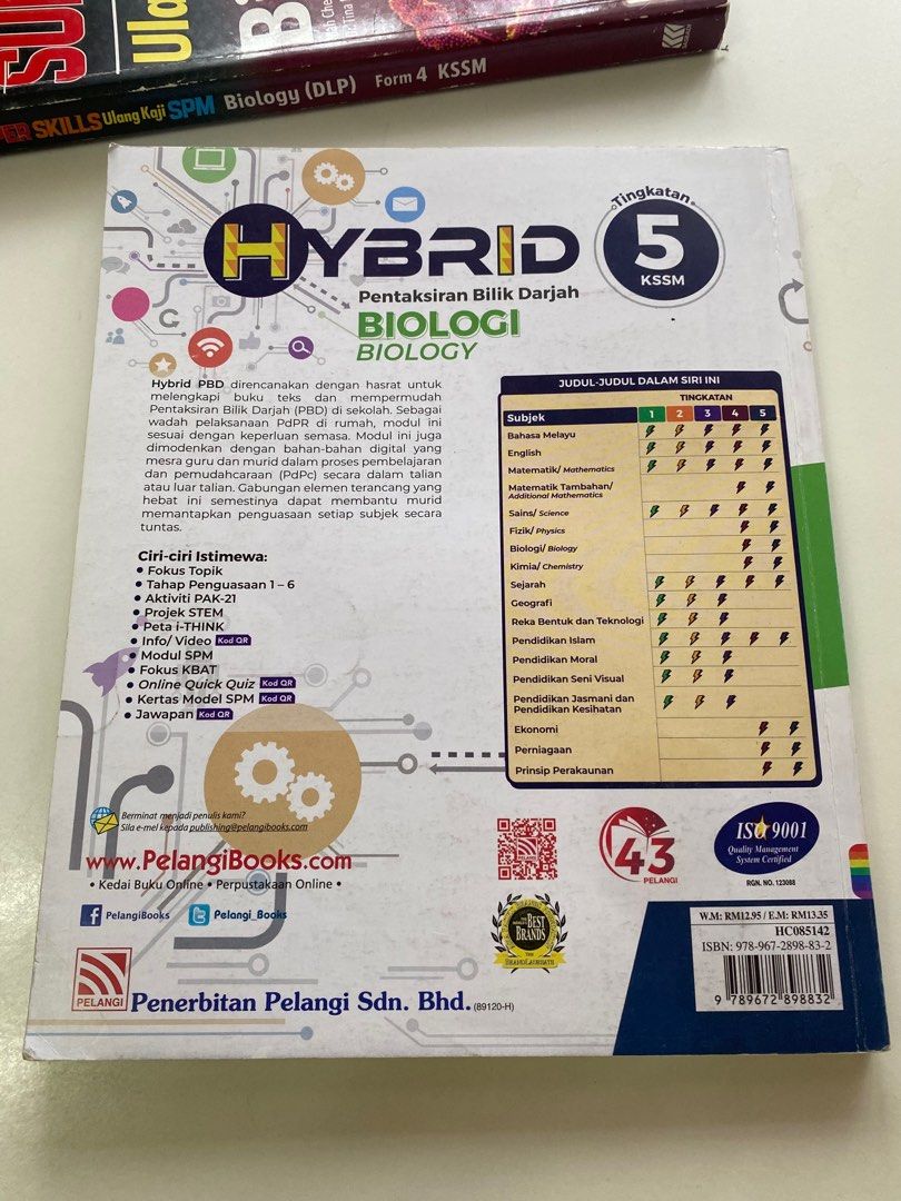 SPM BOOKS / Hybrid Biology Biologi Form 5 DLP / KSSM / Pelangi, Hobbies ...