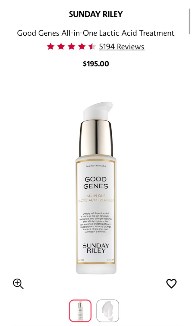 Sunday Riley Good Genes Lactic Acid Treatment, Beauty & Personal Care ...