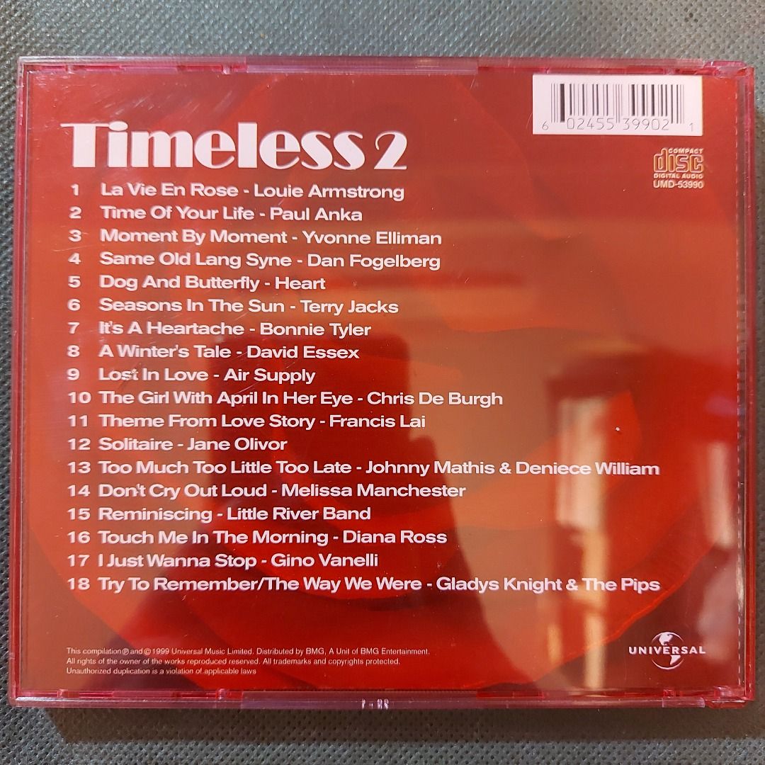 TimeLess 原唱精選 三 CD boxset (99年 舊版, 連紙套) Louis Armstrong - La Vie En ...