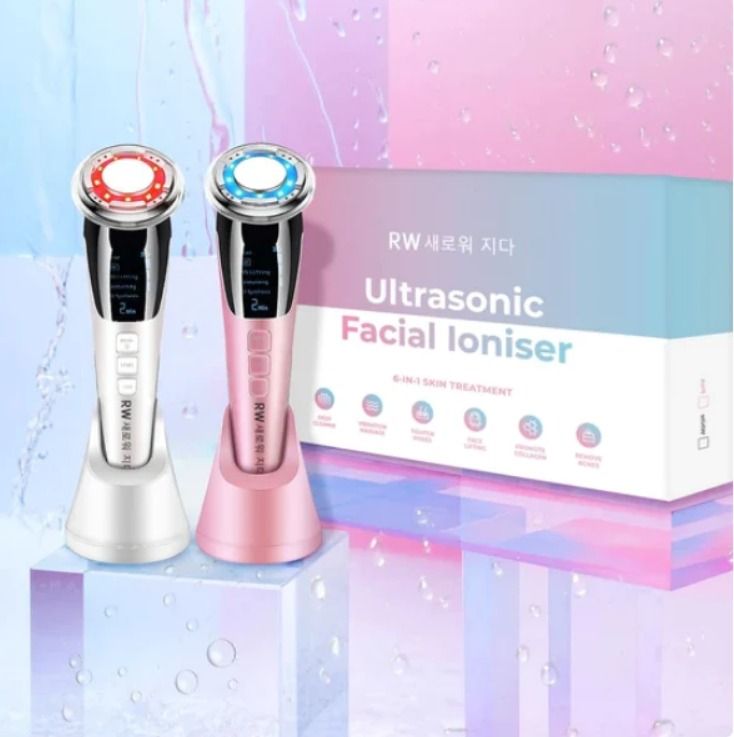 Ultrasonic LED Facial Ioniser (White), Beauty & Personal Care, Face ...