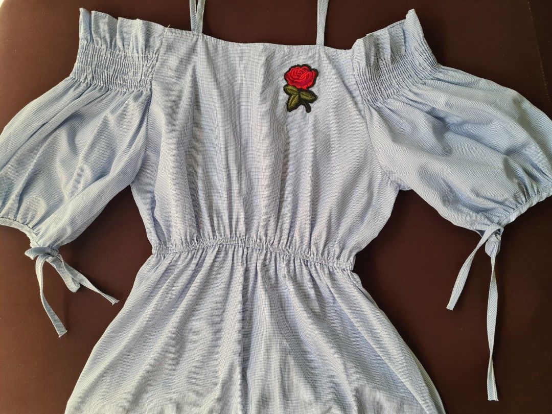 Ulzzang Fairycore Cottagecore Cold Shoulder Dress, Women's Fashion ...