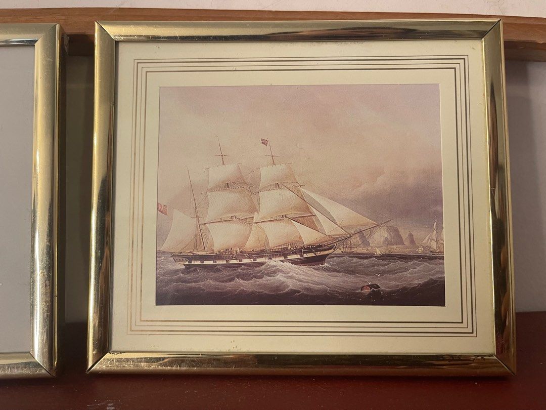 Vintage Art Frame Pair Ship, Hobbies & Toys, Collectibles & Memorabilia ...