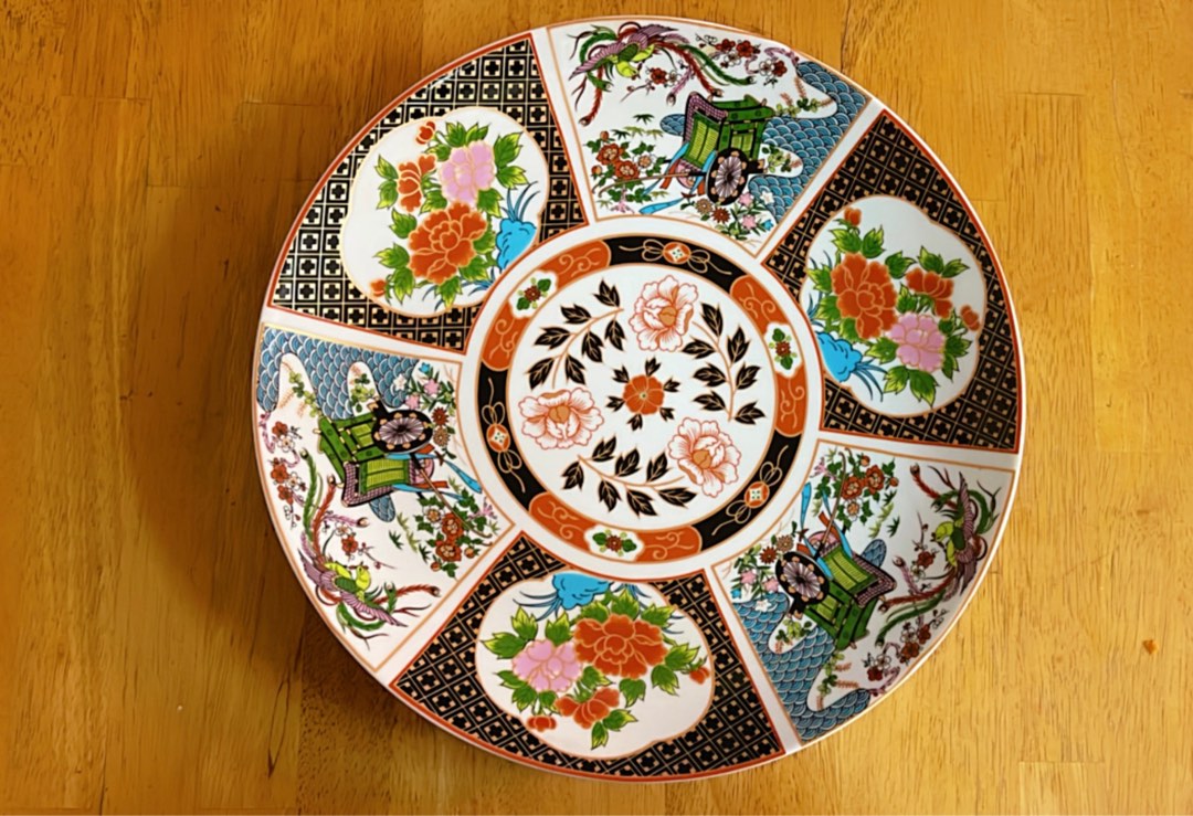Vintage Imari Porcelain Rickshaw Pattern Decorative Big Plates ...