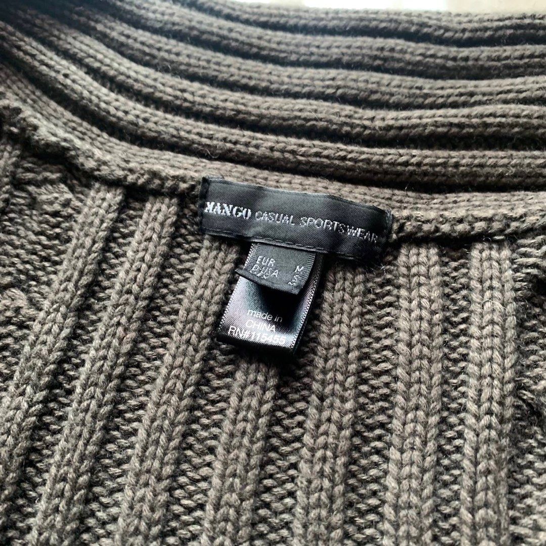 vintage mng cable knit y2k cardigan, Women's Fashion, Coats, Jackets and Outerwear on Carousell