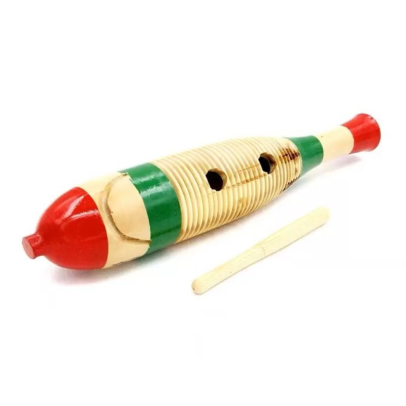 Wooden Fish Shape Guiro Percussion Instrument with Scraper, Hobbies ...