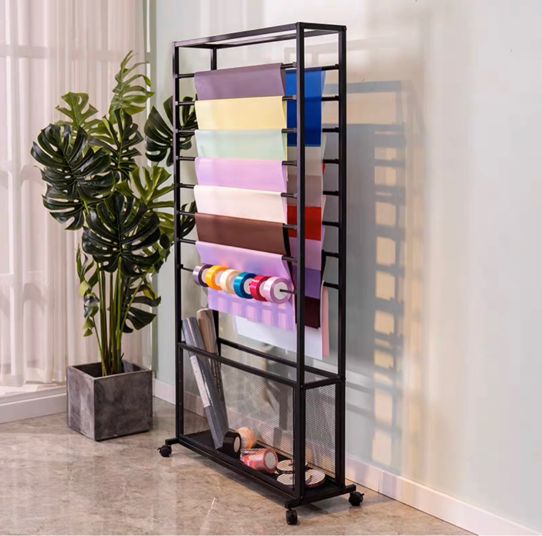 Wrapping Paper Metal Display Rack Stand Storage Organiser, Furniture ...