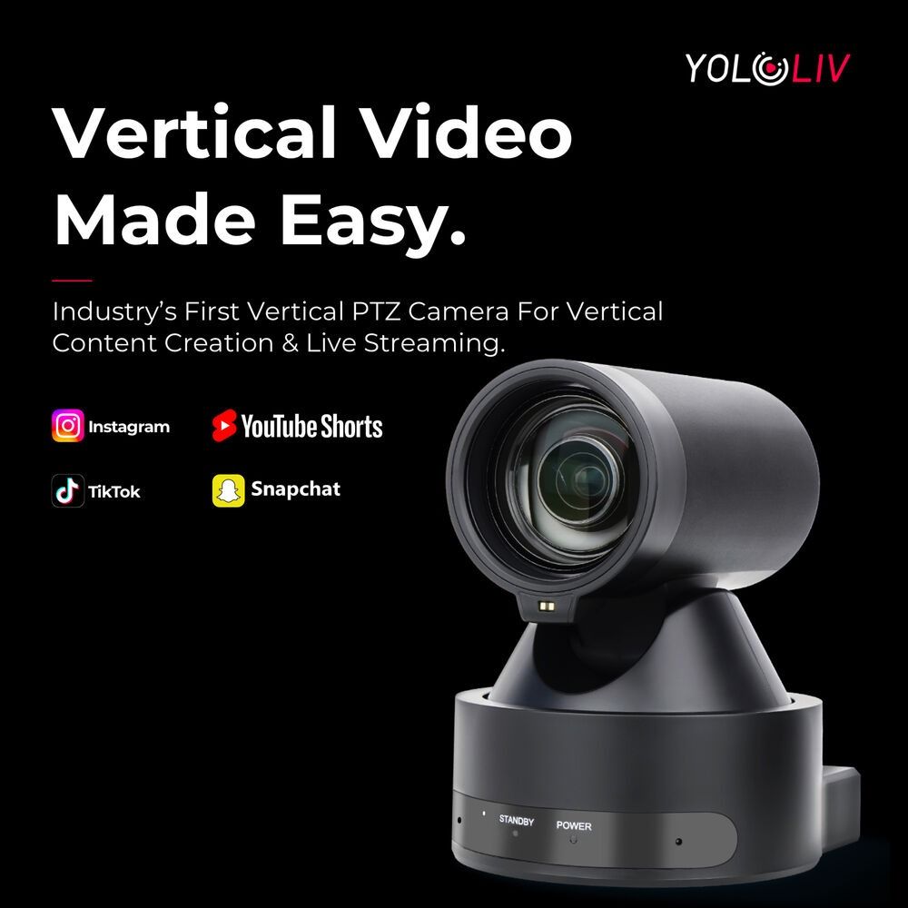 YoloLiv Verticam 1080p Vertical Live Streaming PTZ Camera with 12x ...