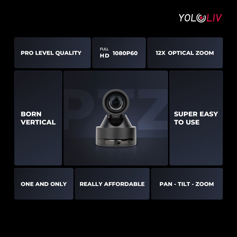 YoloLiv Verticam 1080p Vertical Live Streaming PTZ Camera with 12x ...
